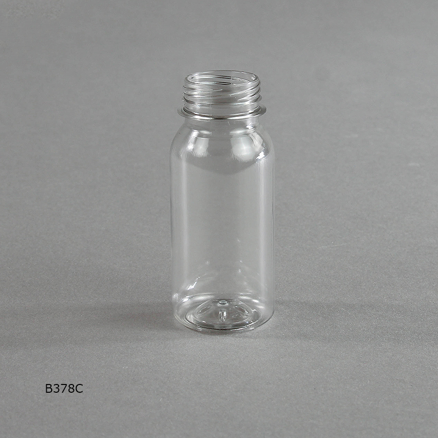 2 oz Clear PET Shot Round Bottle 26mm (Lid - L124) - B378C