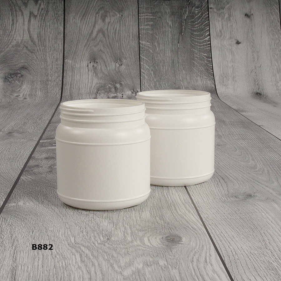 1000cc White HDPE Jar 110-400 - B882