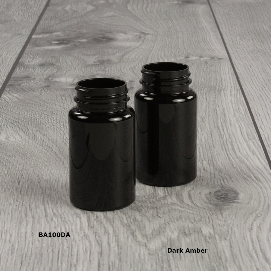 100cc Dark Amber PET Packer 38-400 - BA100DA