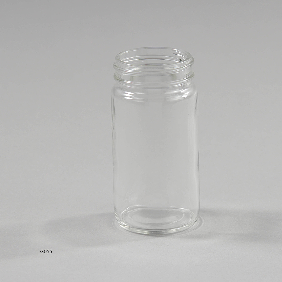 4 oz Flint Glass Round Jar 48-400 AC Round - G055