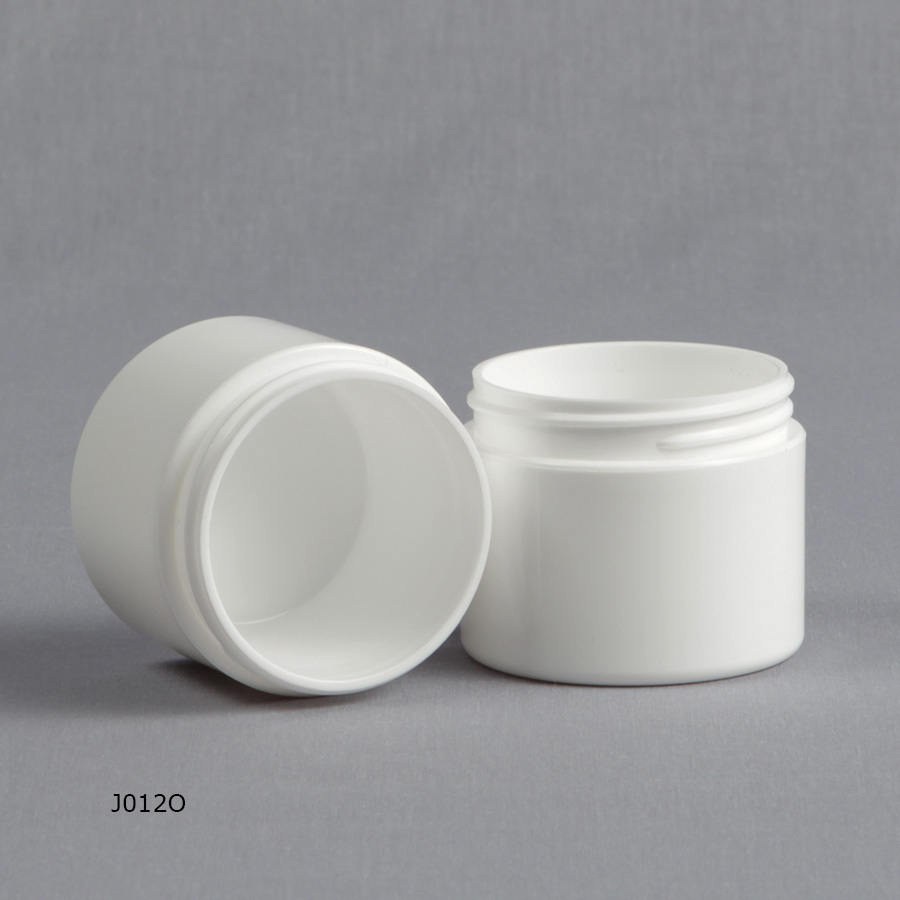 2 oz White Straight Base Double Wall Jar 58-400 - J012O