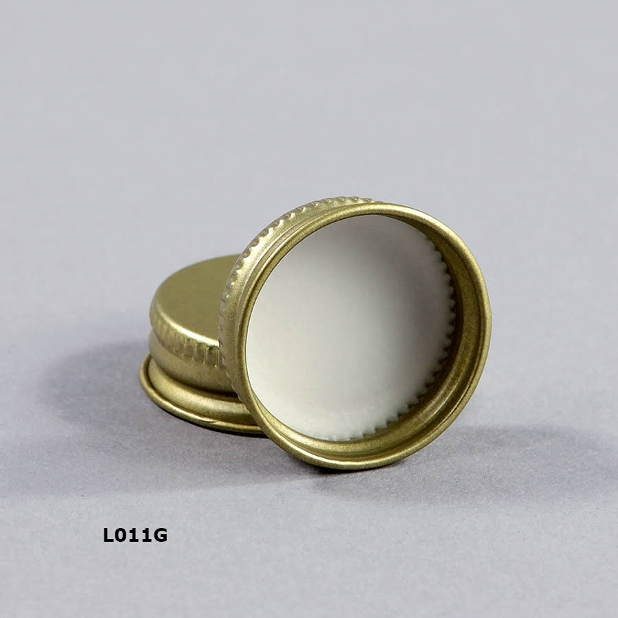 28-400 Gold/Gold Metal Lid Plastisol Lined - L011G