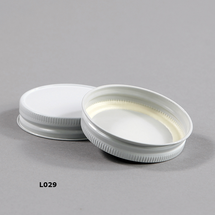 70G-450 White/White Metal Lid Plastisol Lined - L029