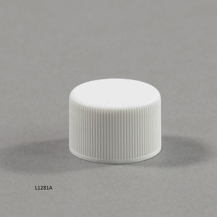 24-410 White Ribbed Lid SG-75 Foil for PE Plain Lined - L1281A