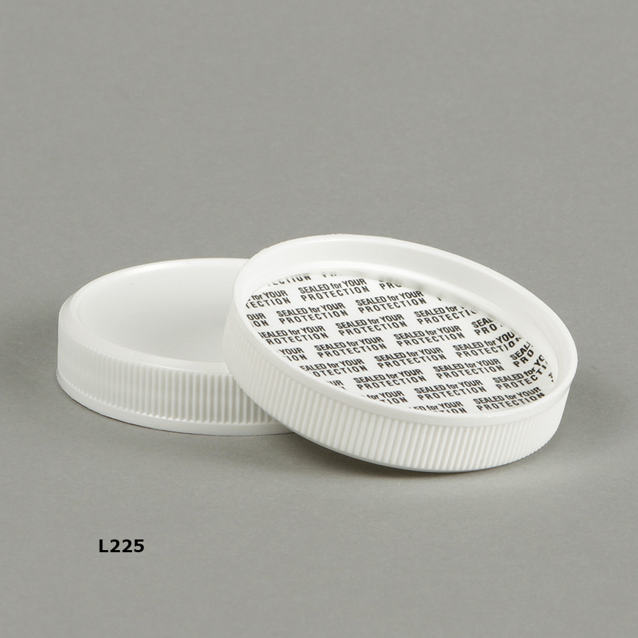 58-400 White Ribbed Lid PS-22 "SFYP" Lined - L225