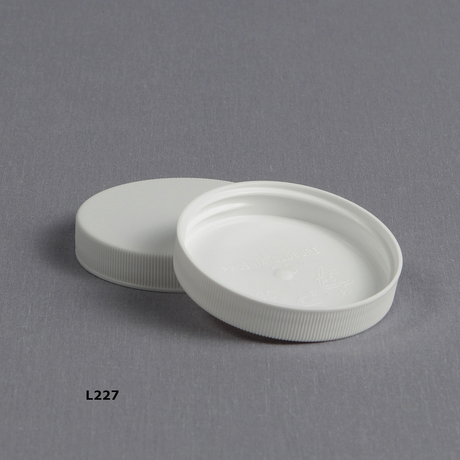 58-400 White Ribbed Lid Linerless - L227