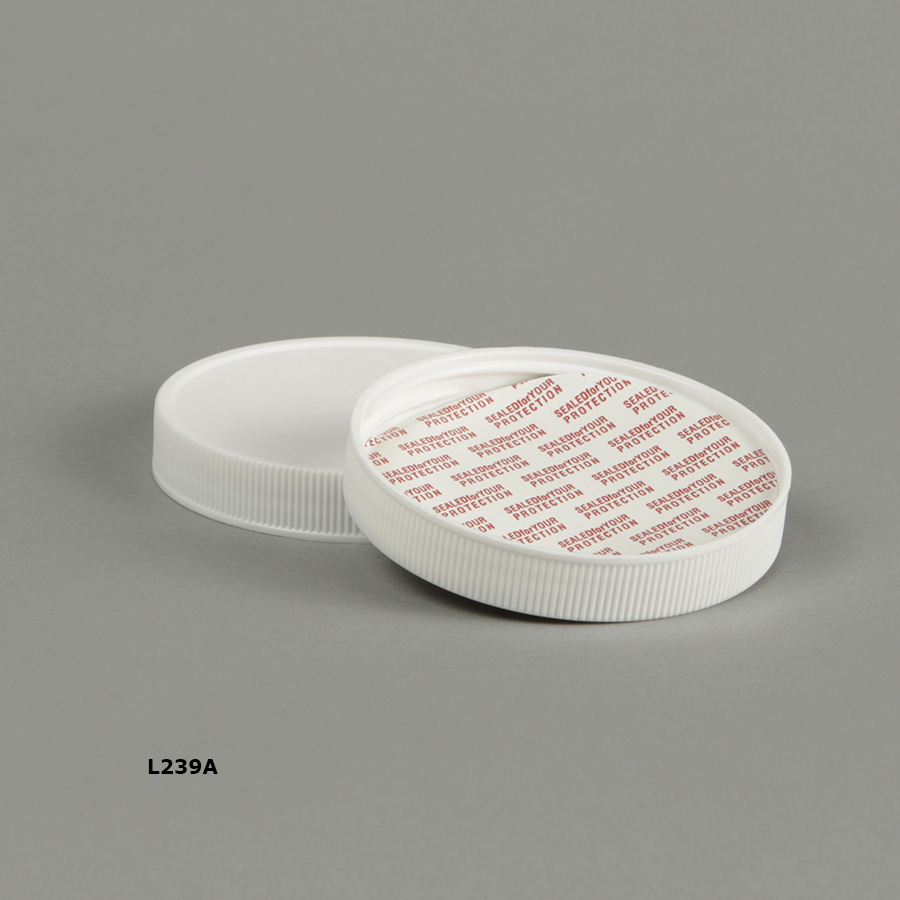 70-400 White Ribbed Matte Lid FS5-4 .008 Red "SFYP" Liner - L239A