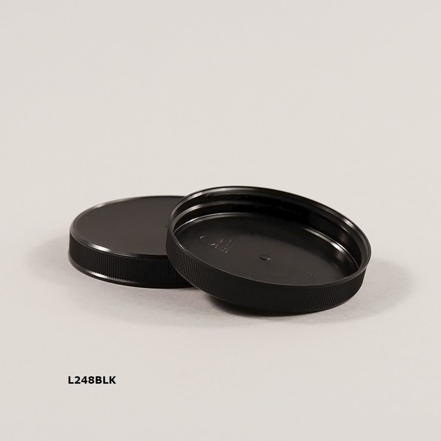 89-400 Black Ribbed Matte Lid Unlined - L248BLK