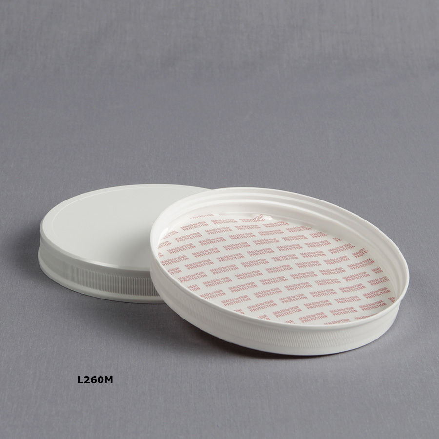 120-400 White Ribbed Lid PS-22 Red "SFYP" Liner - L260M