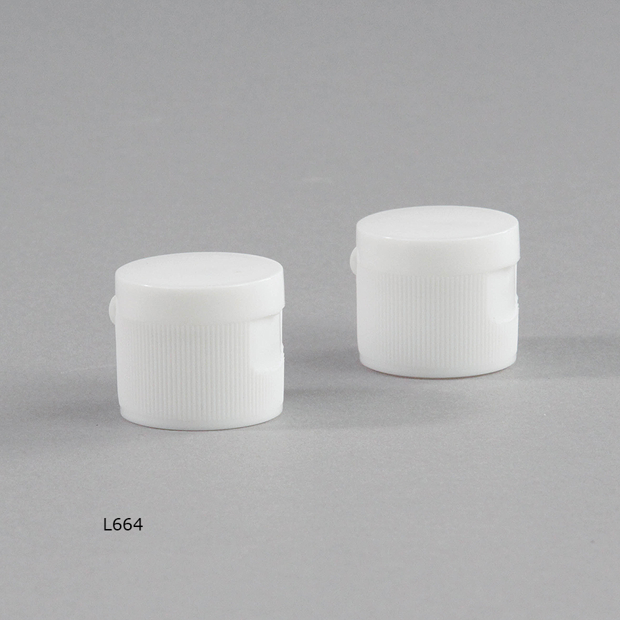 20-410 White Ribbed Flip Top Cap - L664