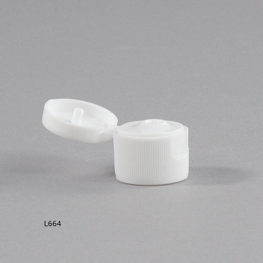 20-410 White Ribbed Flip Top Cap - L664