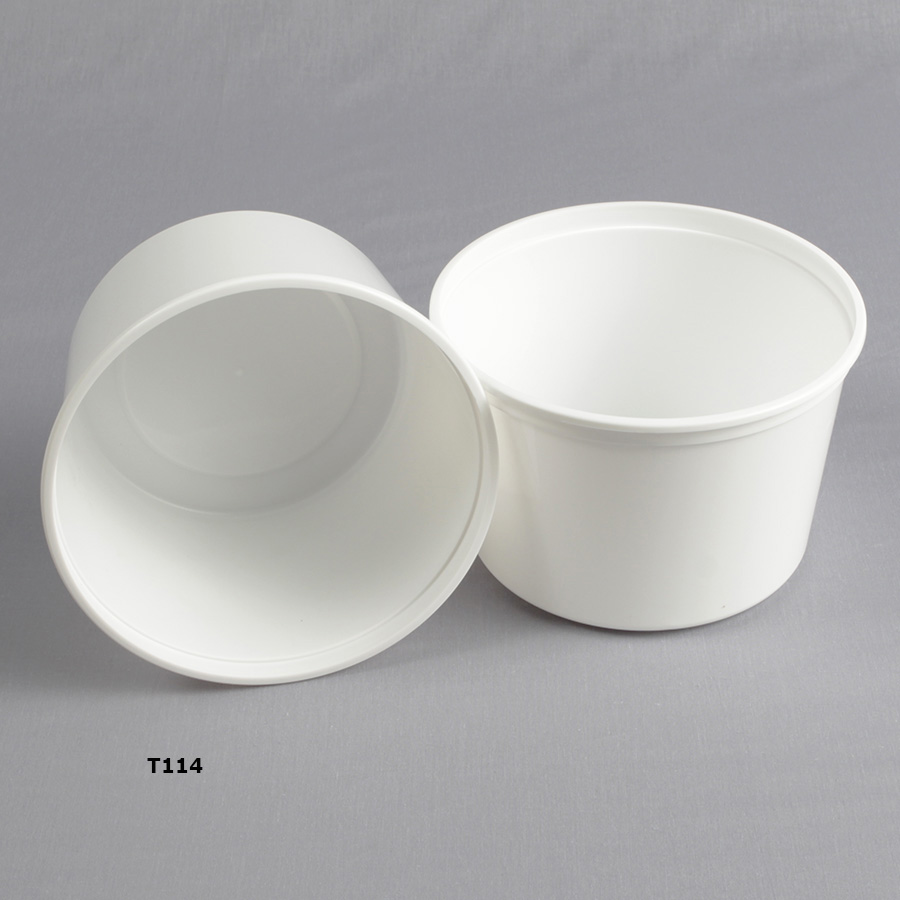 64 oz White P/P Tub Freezer Grade - T114