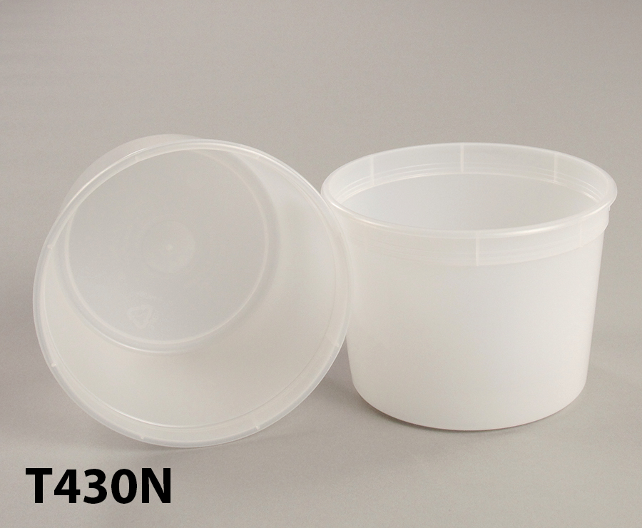 64 oz Natural HDPE Tub No Handle T04 - T430N