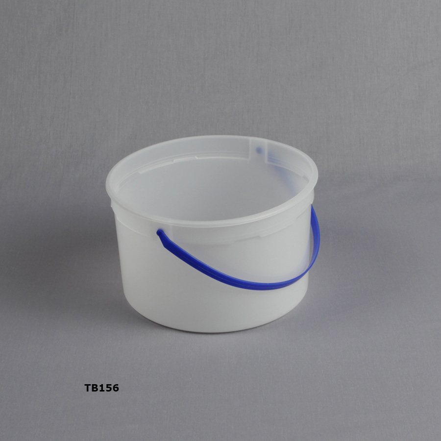 128 oz Natural HDPE Tub w/ Blue Handle (Use TB368 Lid) - TB156